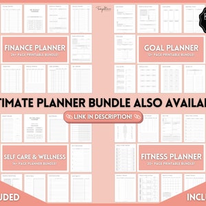 Goal Planner Printable BUNDLE, 2024 Goals Tracker, SMART Goal Setting ...