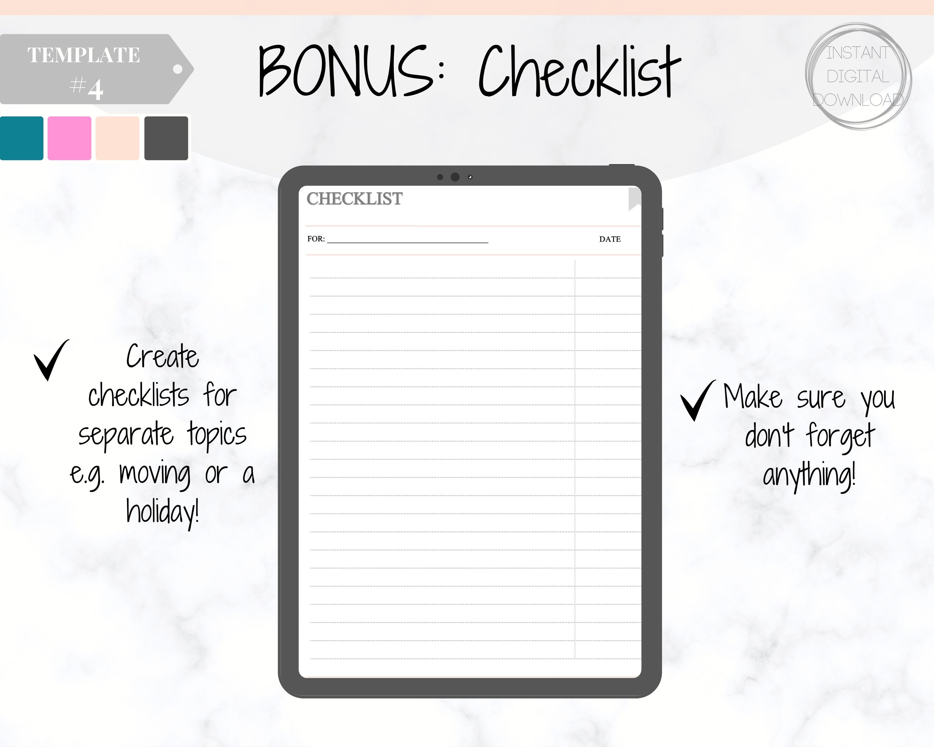 To do List Productivity Planner Checklist. Printable with Goal | Etsy