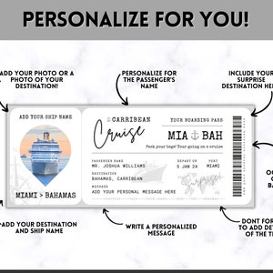 EDITABLE Cruise Ticket Template, CRUISE Boarding Pass, Cruise Ticket ...