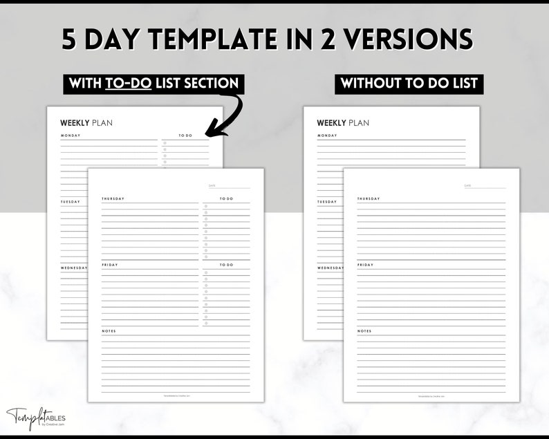 Weekly Planner EDITABLE Template Weekly Schedule to Do List - Etsy