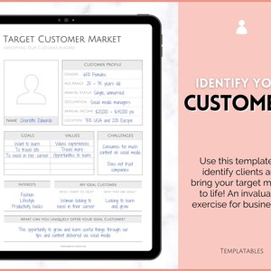 Customer Avatar Worksheet, Target Customer Market Template, Client ...