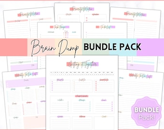 Brain Dump Template BUNDLE Printable, to Do List Editable, ADHD Daily ...