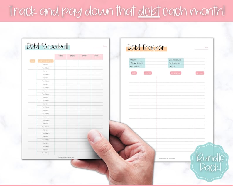 Finance Planner BUNDLE! Budget Planner Templates, Financial Savings ...