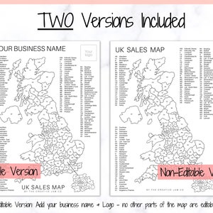 EDITABLE UK Postcode Sales Map, Business Colour in Map, Etsy Sales ...