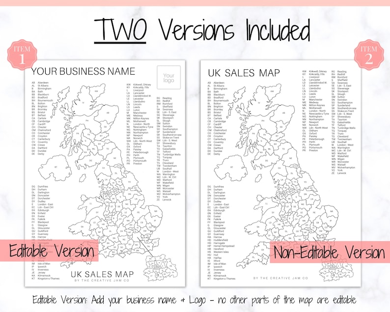EDITABLE UK Postcode Sales Map Business Colour in Map Etsy - Etsy UK