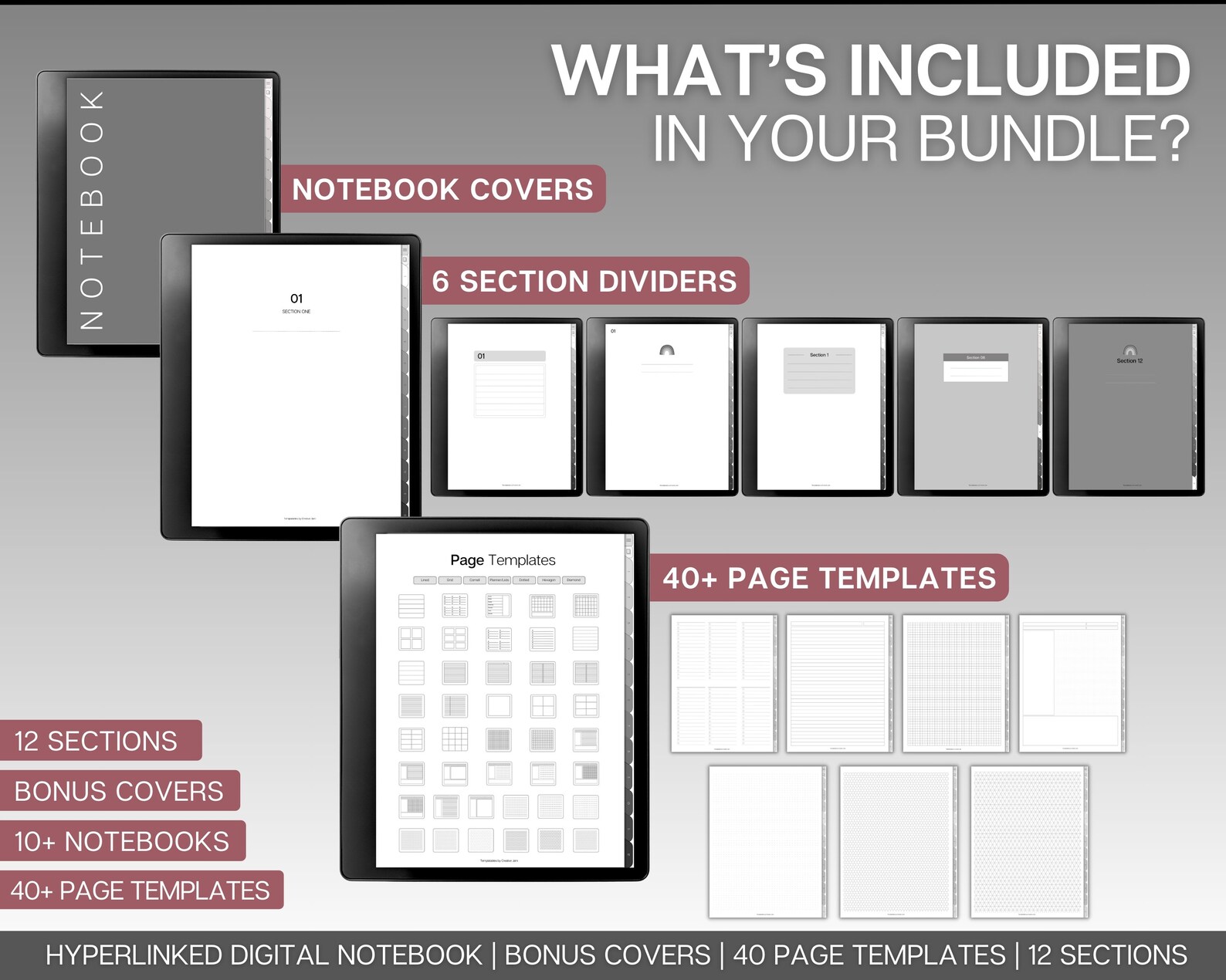 Digital Notebook, Kindle Scribe, 40+ Page Templates, Hyperlinked Note ...