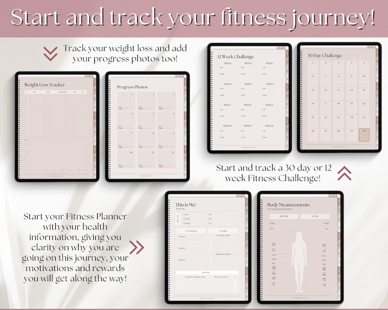 Digital FITNESS Planner Goodnotes Fitness Planner Fitness - Etsy