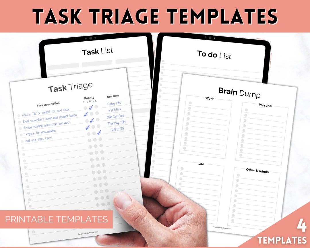 Task Trackers, to Do List Printable, Brain Dump Template, Task ...