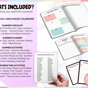 2024 Summer Planner, Kids Chore Chart, Summer Schedule, Screen Time ...