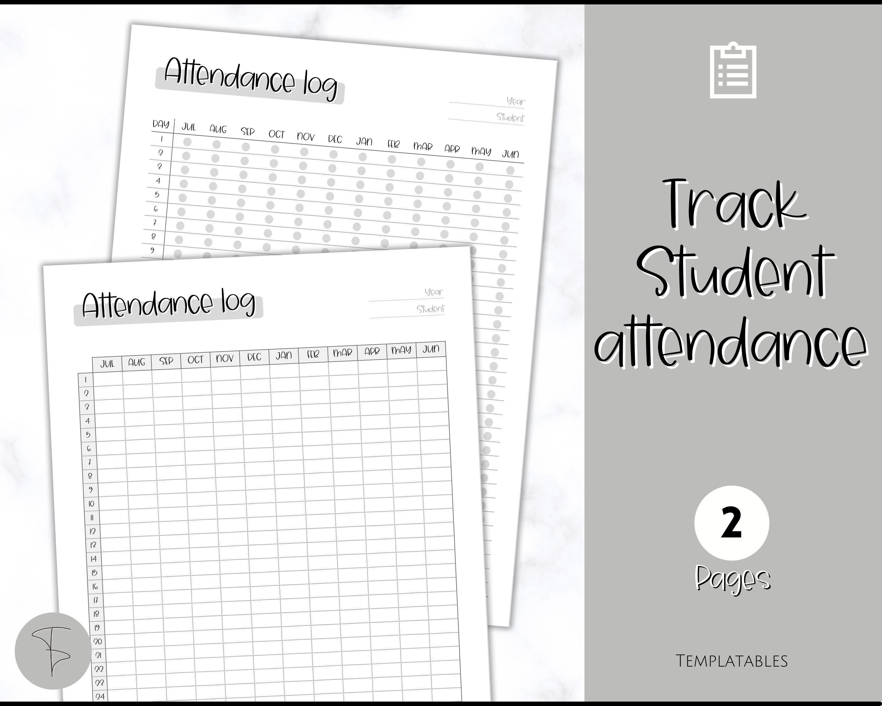 Attendance Sheet Attendance Record Tracker Printable Log - Etsy