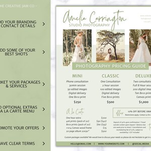 Full Page Photography Pricing Guide Template, Price List, Photo Session ...