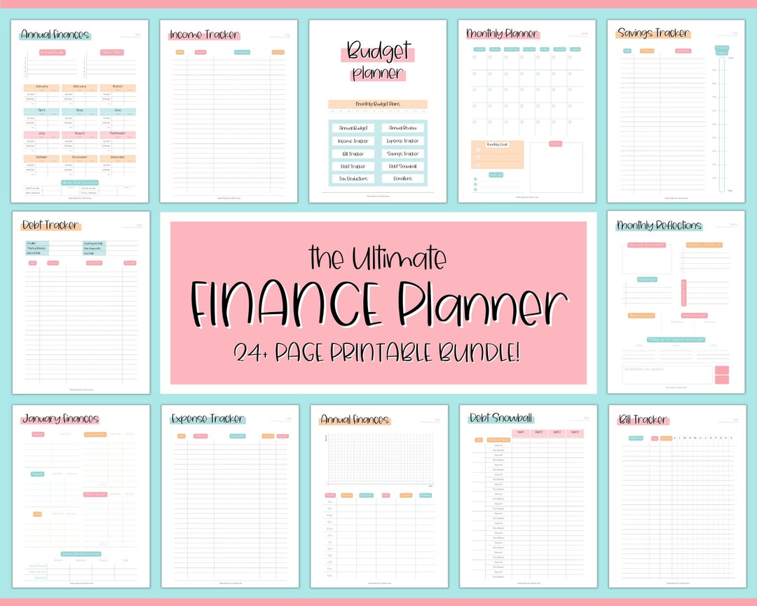Finance Planner BUNDLE! Budget Planner Templates, Financial Savings ...