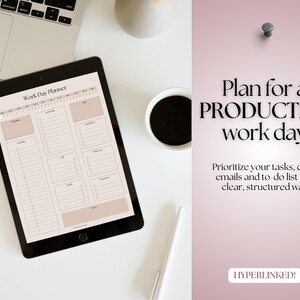 Digital Work Planner, Work Day Organizer, Daily Planner, Work From Home ...