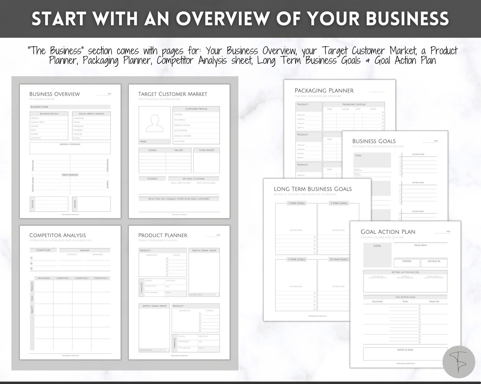 Business Planner Printable BUNDLE Small Business Planner - Etsy
