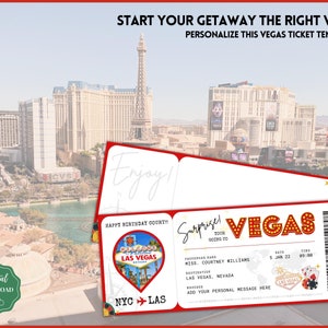 EDITABLE LAS VEGAS Ticket Template, Vegas Boarding Pass, Cruise Ticket ...