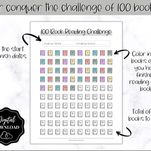 Reading Challenge BUNDLE, 100 Book Challenge Printables, 52 Weeks, 50 ...