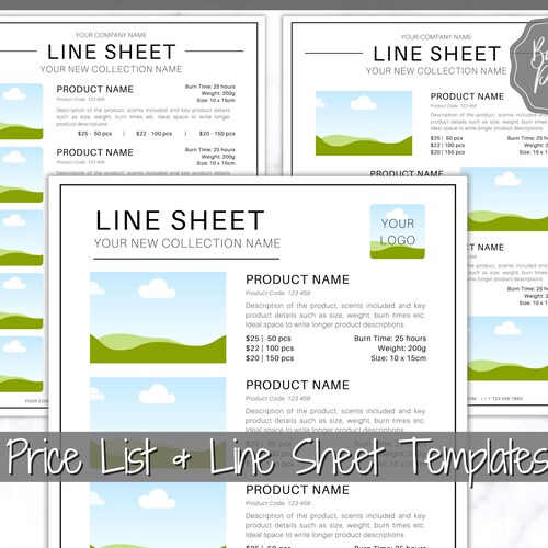 Editable Canva Line Sheet Templates Wholesale Catalog Pricing - Etsy