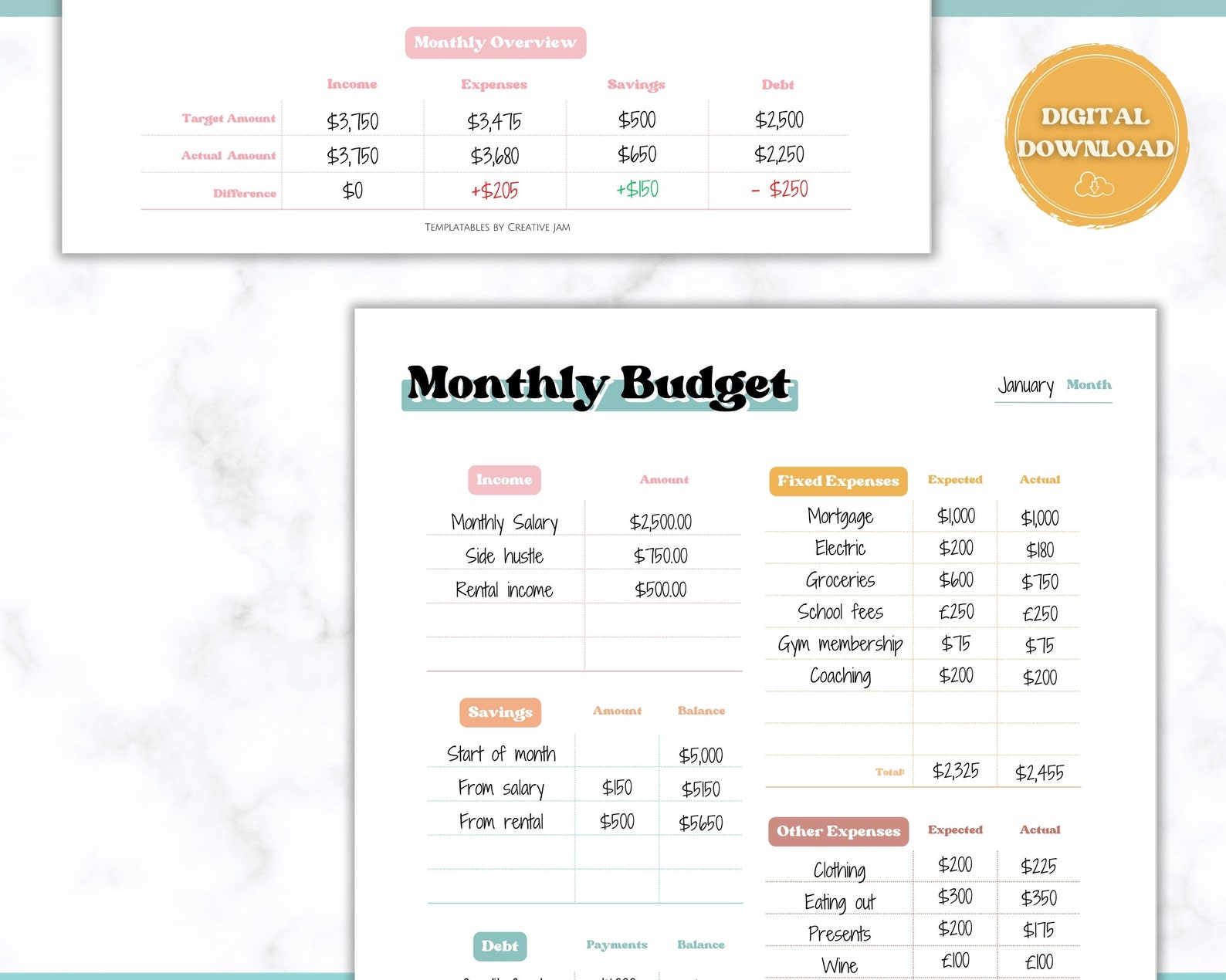 Ultimate Budget Planner Printable BUNDLE Financial Tracker - Etsy
