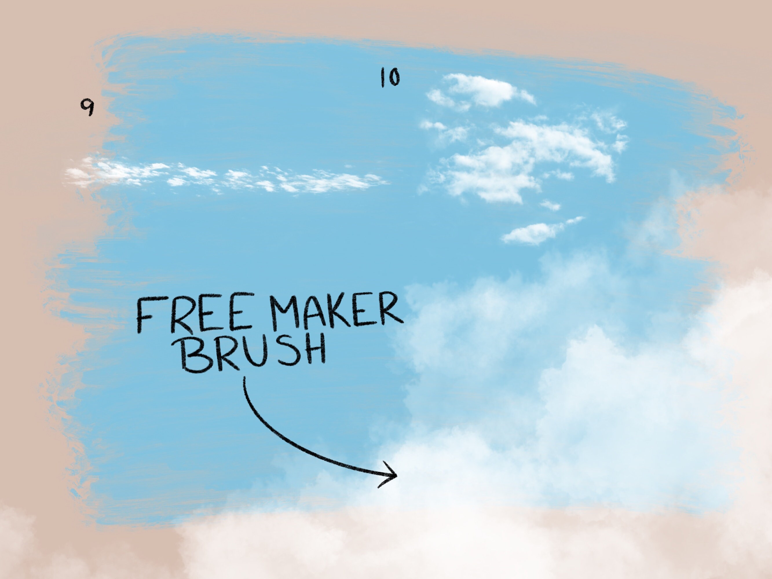 Procreate Sky Full of Clouds Brush Set of 10 Realistic Digital Stamps ...