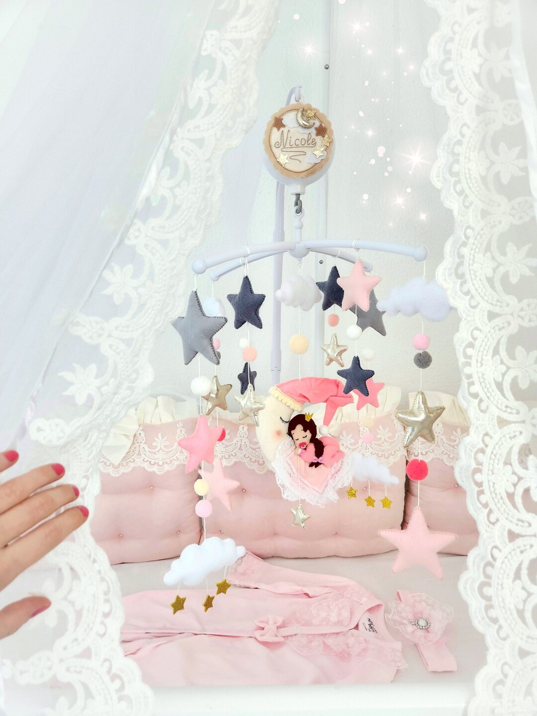 Baby Girl Mobile, Baby Shower Gift, Baby Girl Gift, Baby Girl Nursery ...