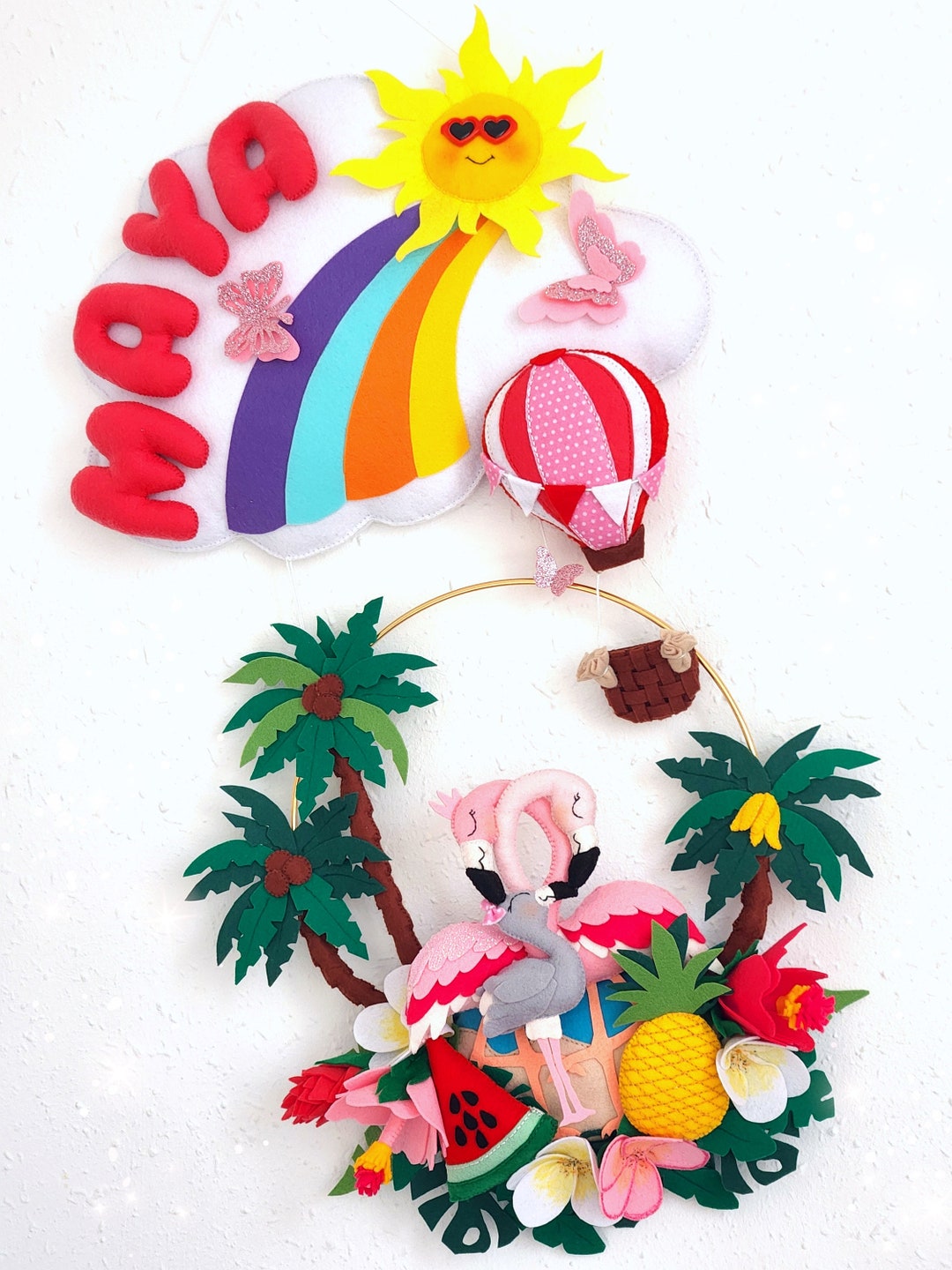 Flamingo Door Sign, Flamingo Name Banner, Flamingo Nursery Decor ...