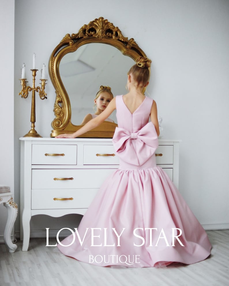 Evening Dress for Kids,pink Toddler Dress,satin Flower Girl Dress,long ...