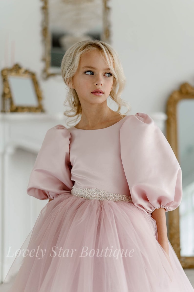 Princess Flower Girl Dressflower Girl Dress Tullegirl Dress - Etsy