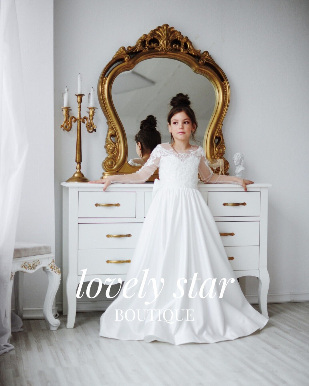 Mini Bride Dress,lace Flower Girl Dress,white Flower Girl Dress,girl ...