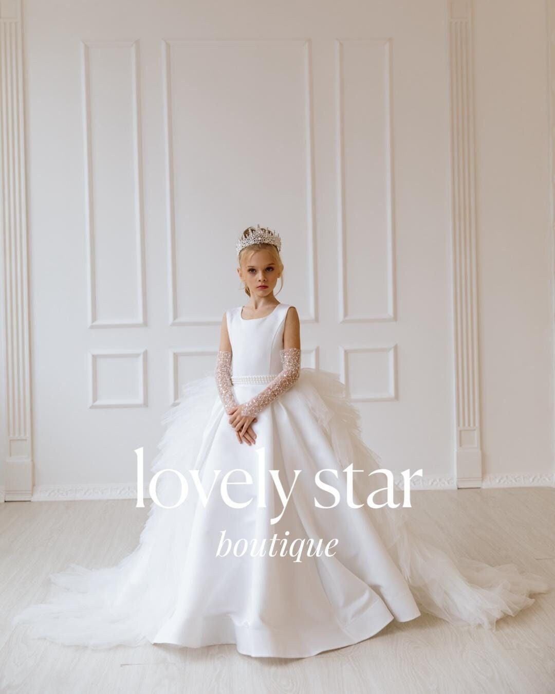 Flower Girl Dress Train,baby Satin Dress,teen Formal Dress,girl ...