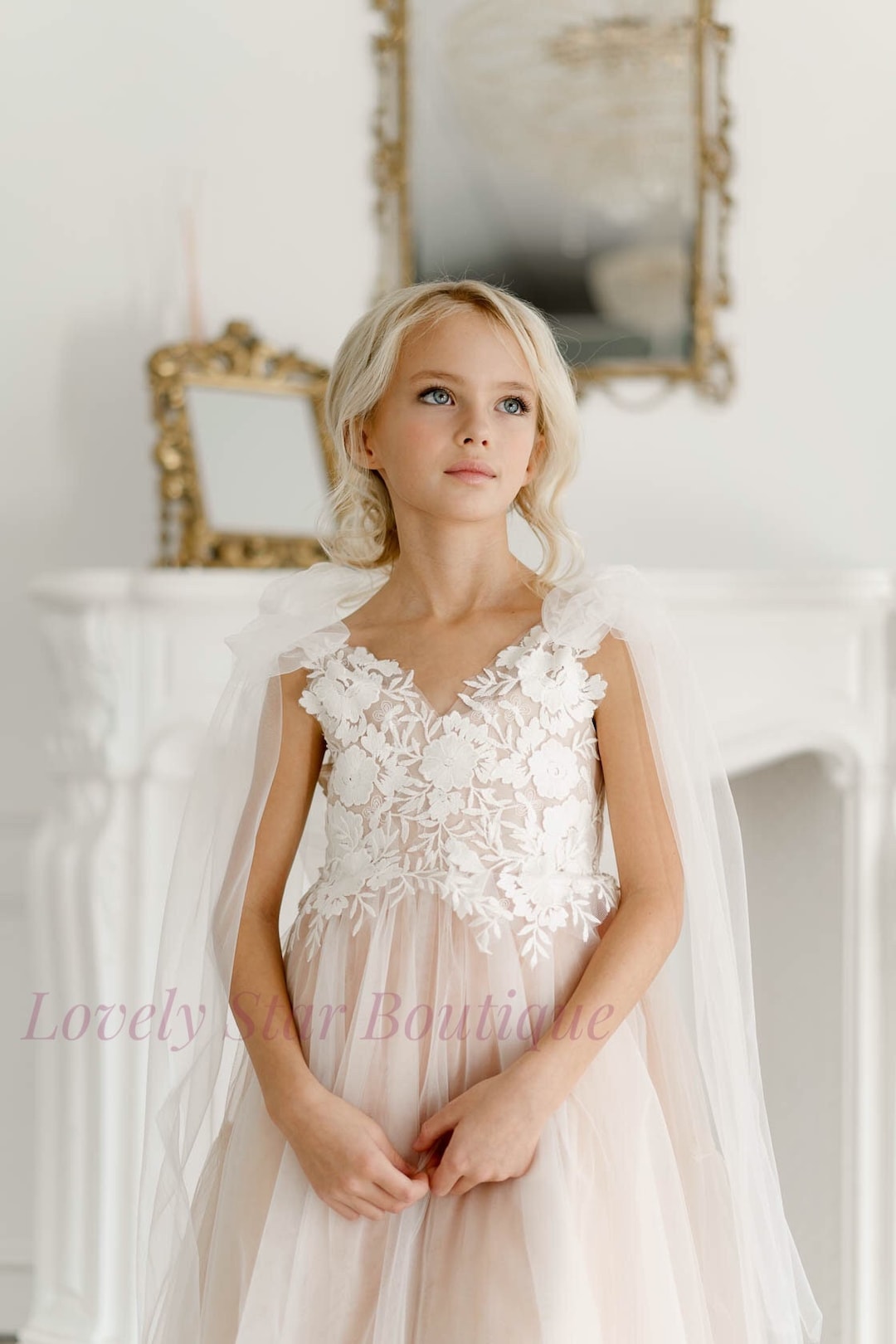 Tulle Flower Girl Dress Tutu Dress Junior Bridesmaid Dress Toddler Lace ...