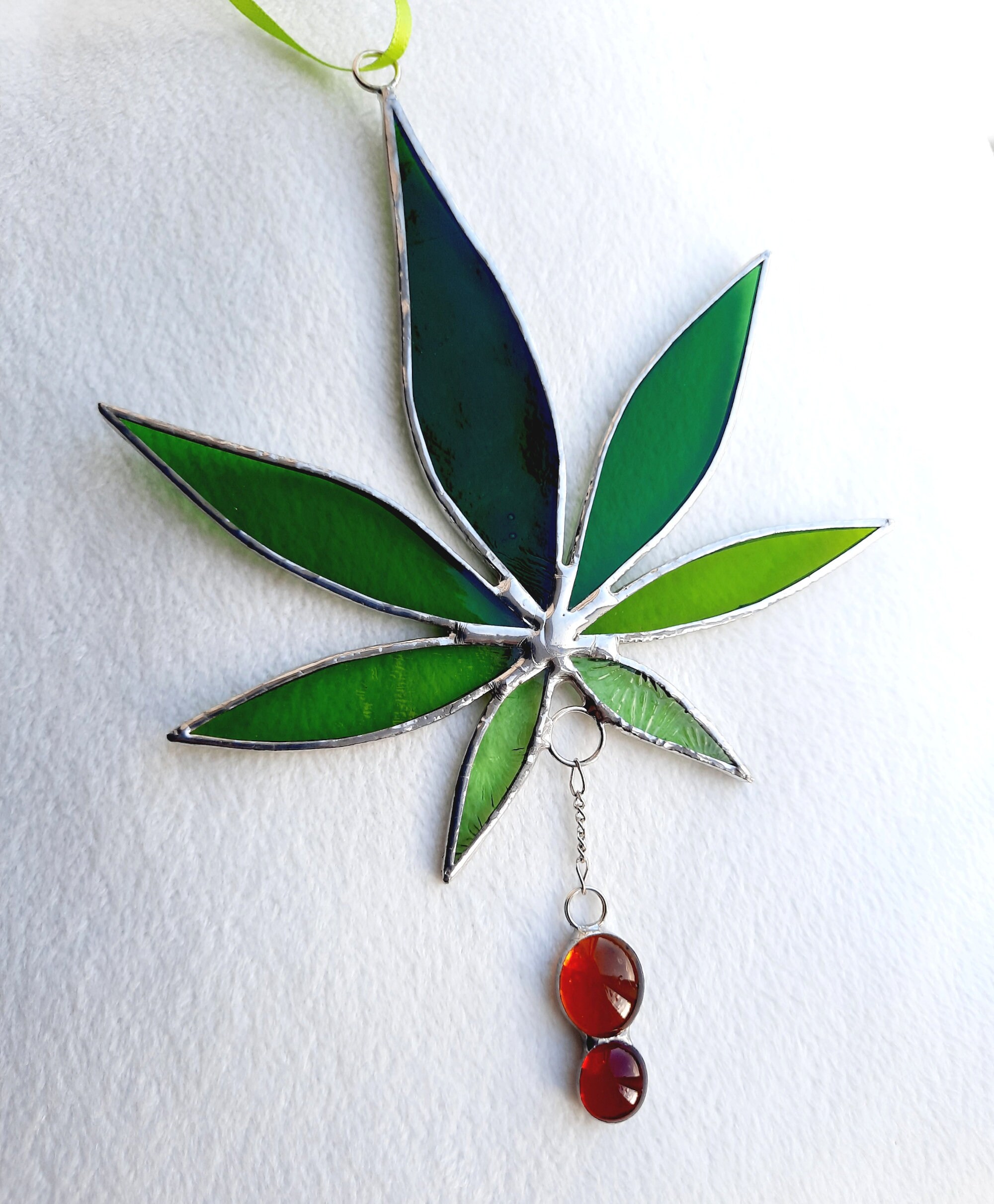 Stained Glass Cannabis Leaf, Birthday Hemp Leaf Gift, Marijuana ...