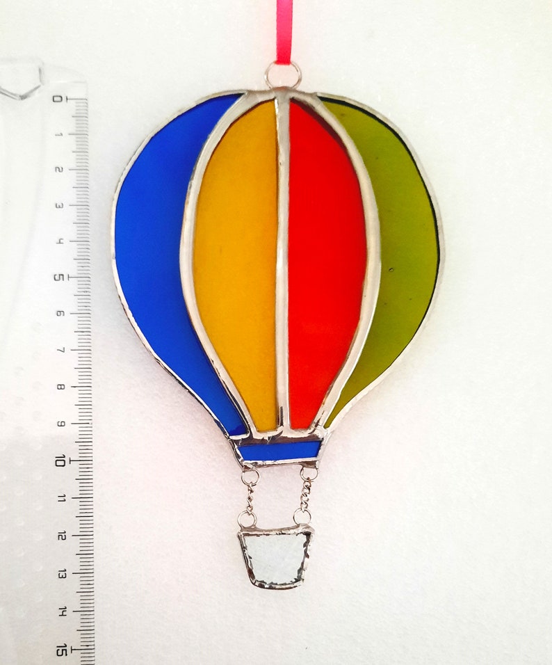 Stained Glass Hot Air Balloon Keepsake Window Decoration - Etsy