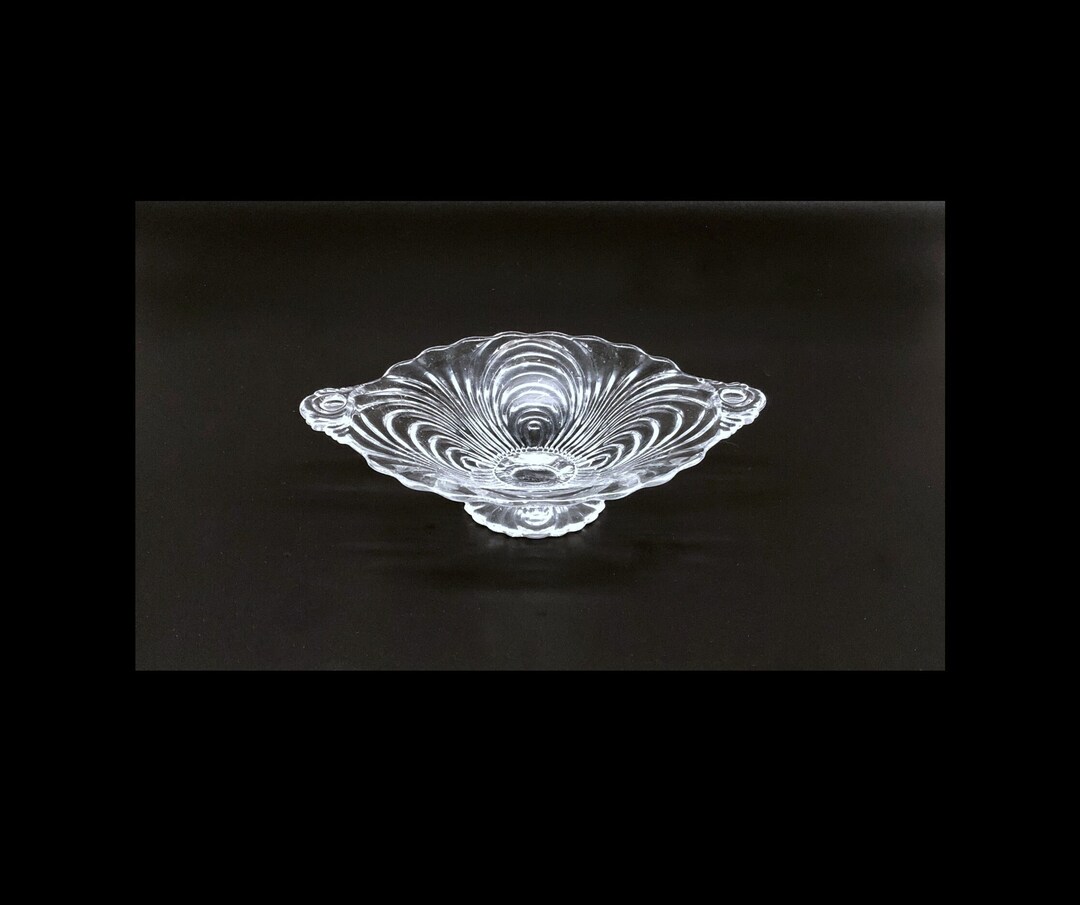 Cambridge “caprice” Bowl With Center Foot and Handles|mid Century Glass ...