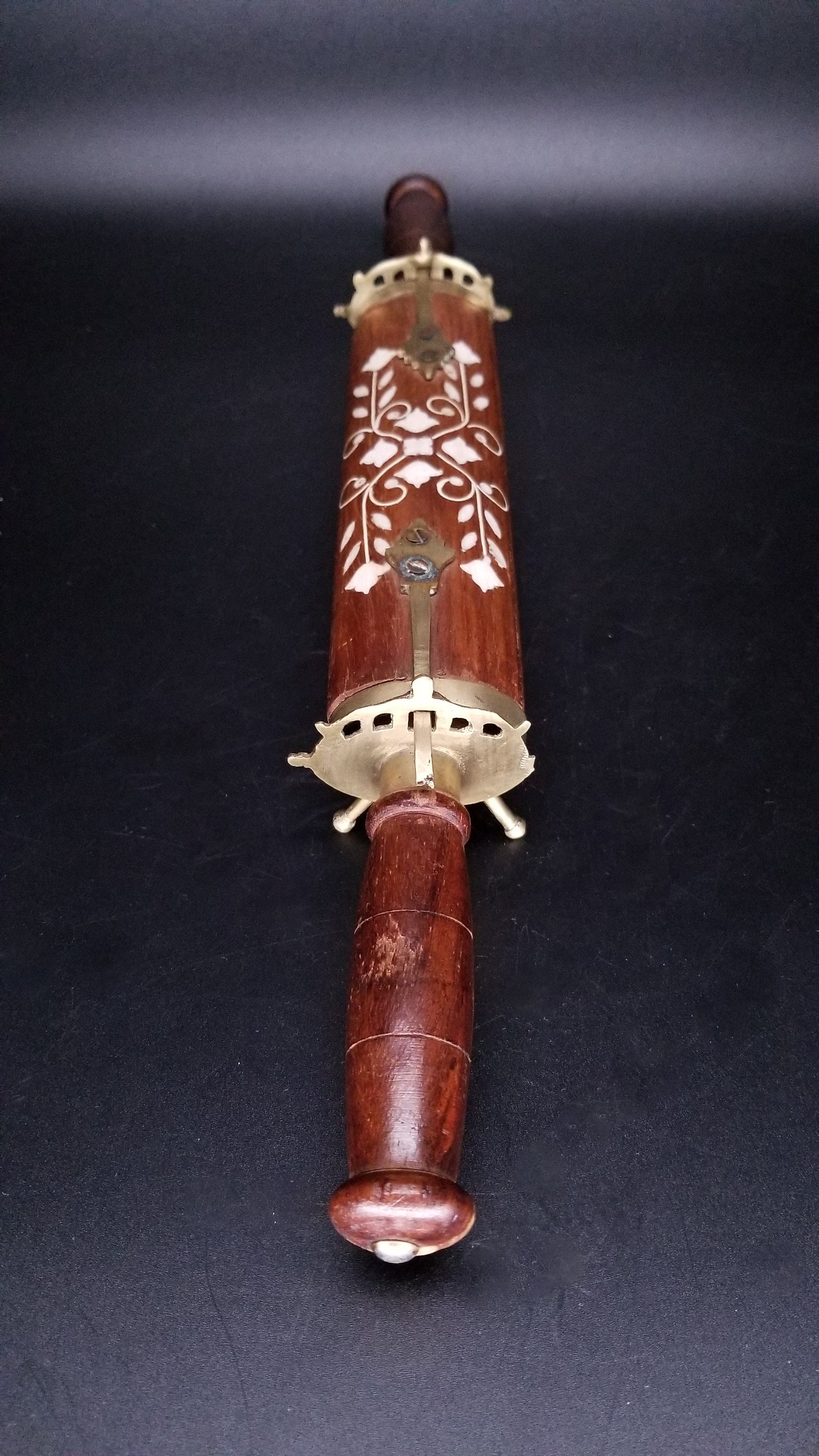 Mid Century Indian Inlaid Carving Set With Brass Accents - Etsy