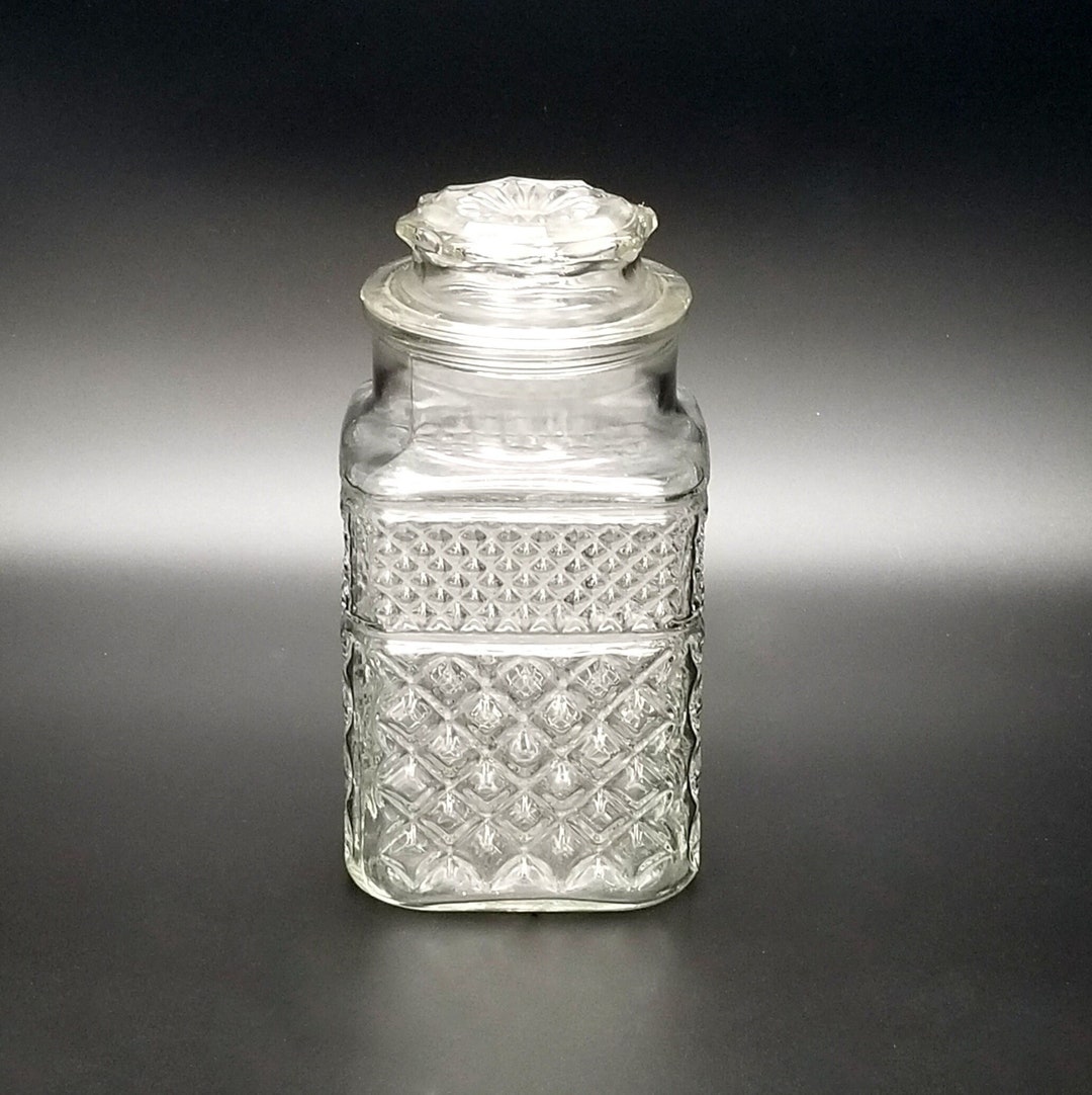 Vintage Anchor Hocking wexford Glass Cannisterstorage Jarmodern ...