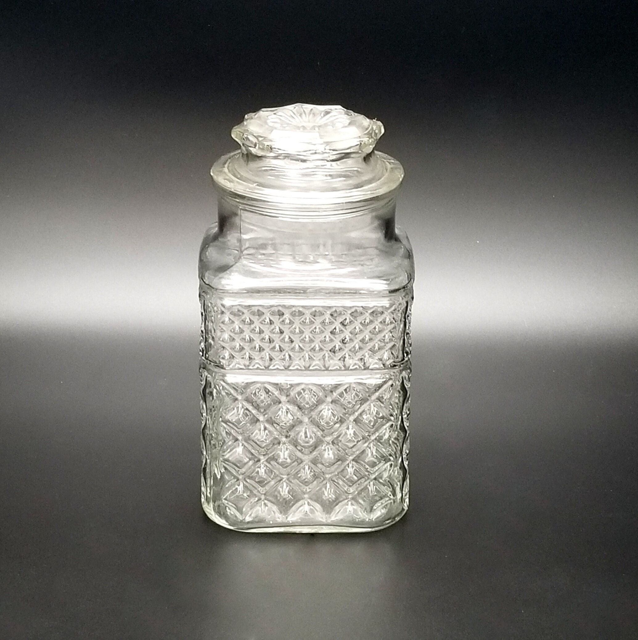 Vintage Anchor Hocking wexford Glass Cannisterstorage Jarmodern ...