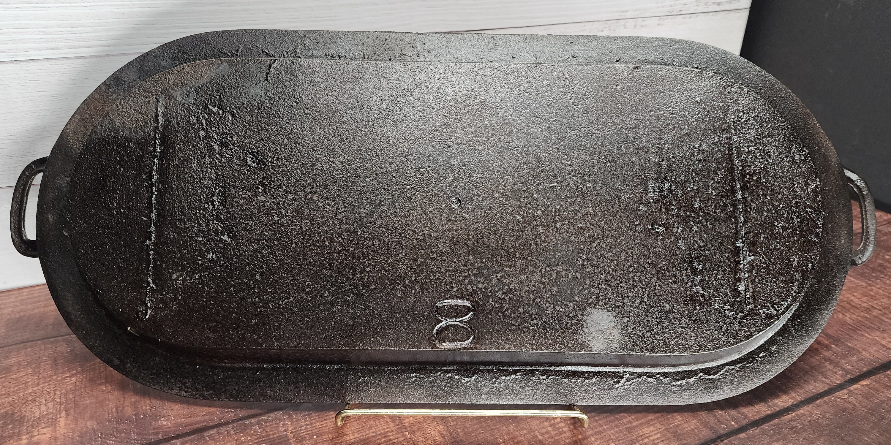 Large Antique Cast Iron Oval Griddle Sad Iron Heater No. 8iron ...