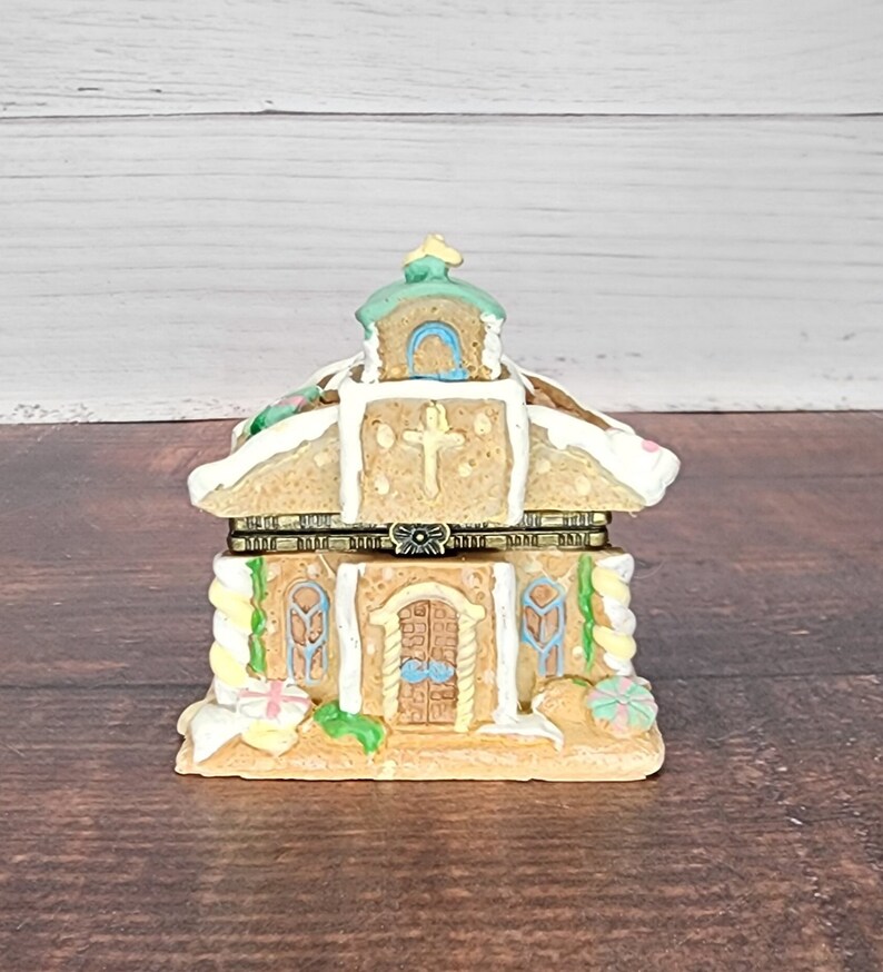 Set of 5 Gingerbread House Hinged Trinket Boxes|1990s Christmas Decor ...