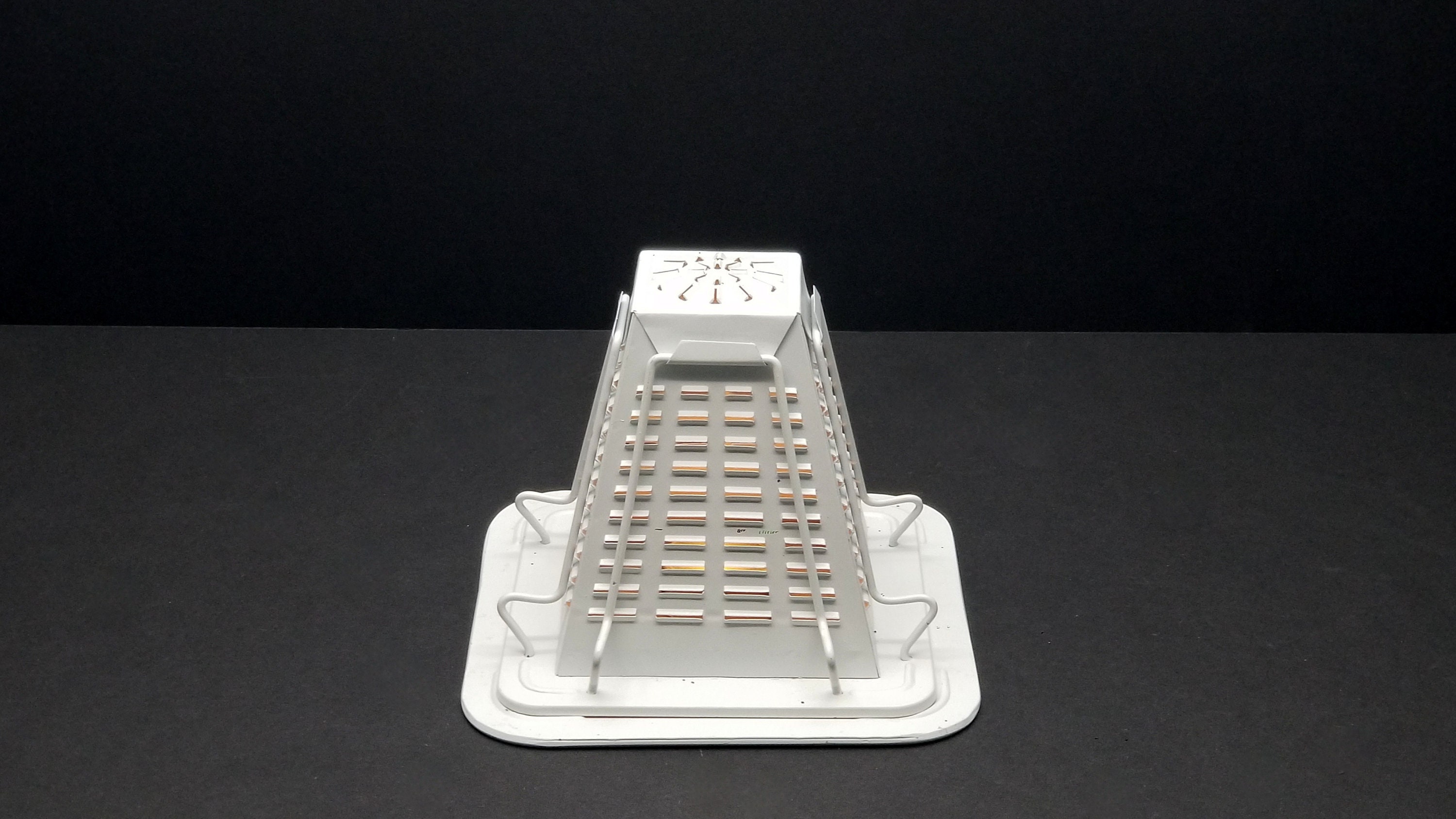 Vintage White Slotted Pyramid Toaster/tea Candleholderprimitive Kitchen ...