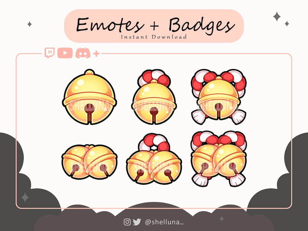 Kitsune Bells gold/red Emotes and Badges Twitch Emotes Twitch Badges ...
