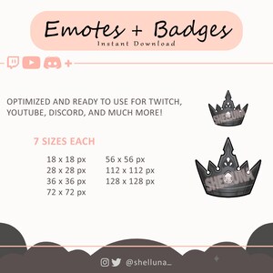 Crown (black/white) Twitch Badges and Emotes | Discord Emotes | Youtube ...