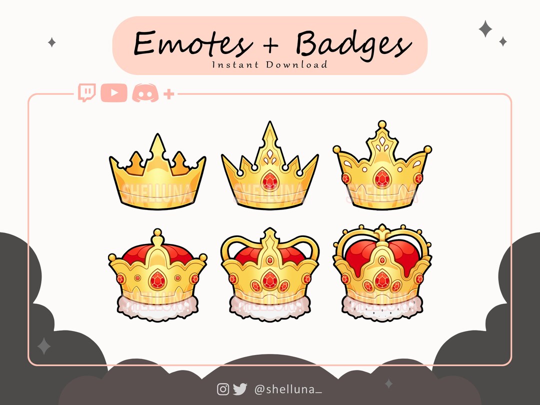 Crown (gold/red) Twitch Badges and Emotes | Discord Emotes | Youtube ...