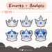 Crown (silver/blue) Twitch Badges and Emotes | Discord Emotes | Youtube ...