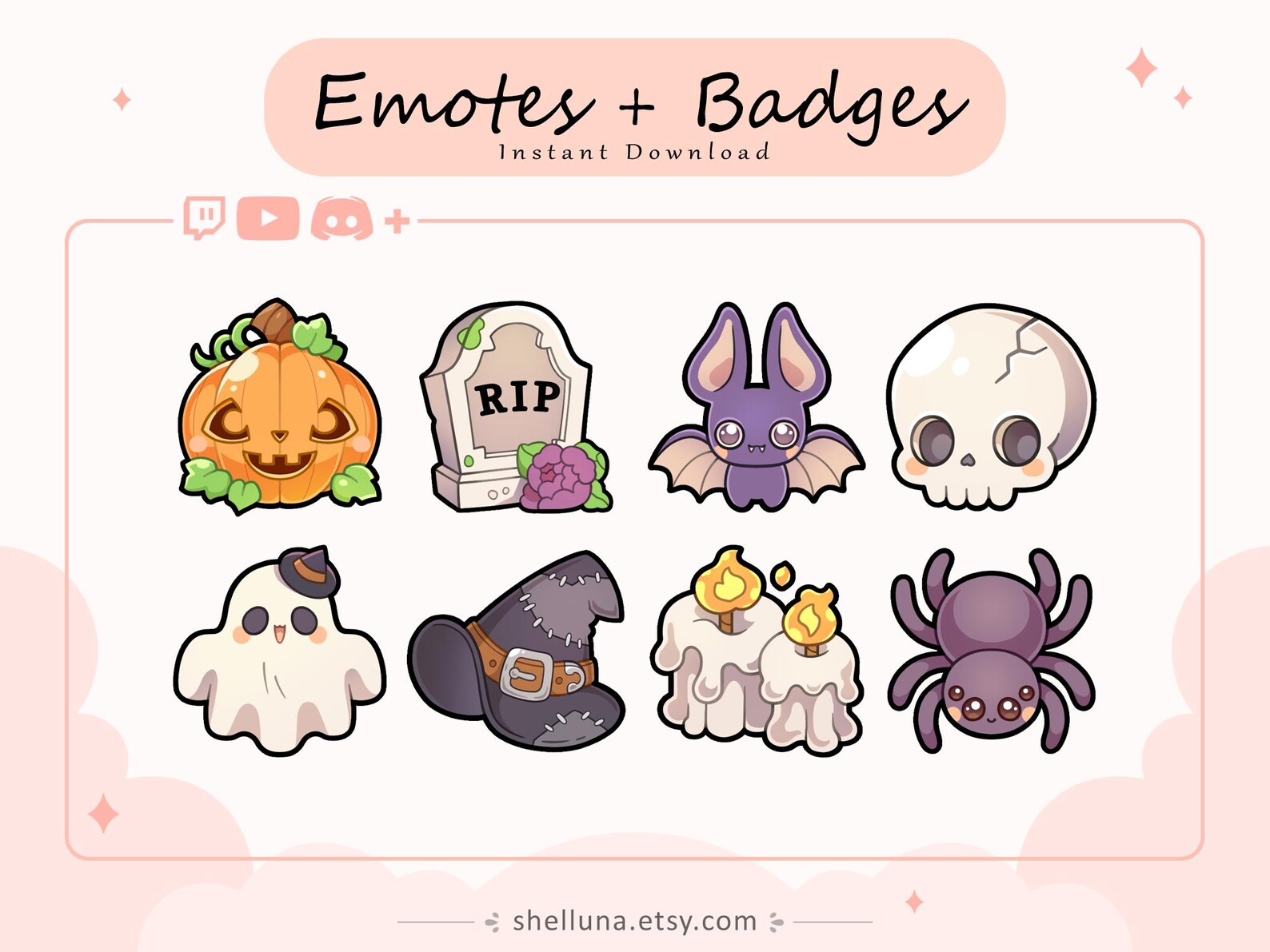 Halloween Emotes and Badges | Fall Emotes | Twitch Emotes | Twitch Sub ...