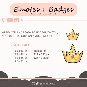 Crown (gold/red) Twitch Badges and Emotes | Discord Emotes | Youtube ...