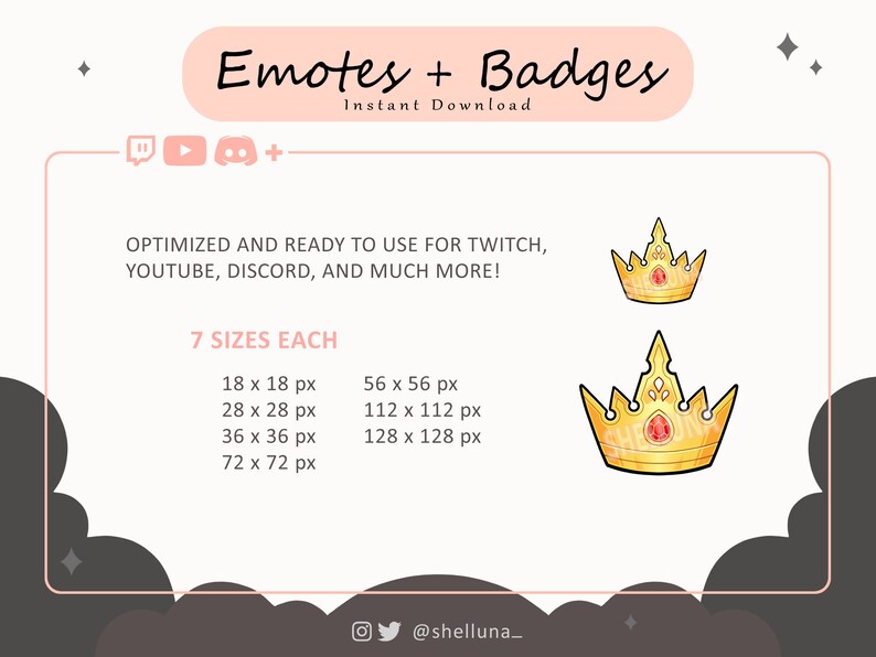 Crown (gold/red) Twitch Badges and Emotes | Discord Emotes | Youtube ...