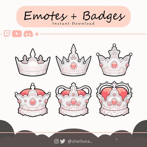 Crown (white/pink) Twitch Badges and Emotes | Discord Emotes | Youtube ...