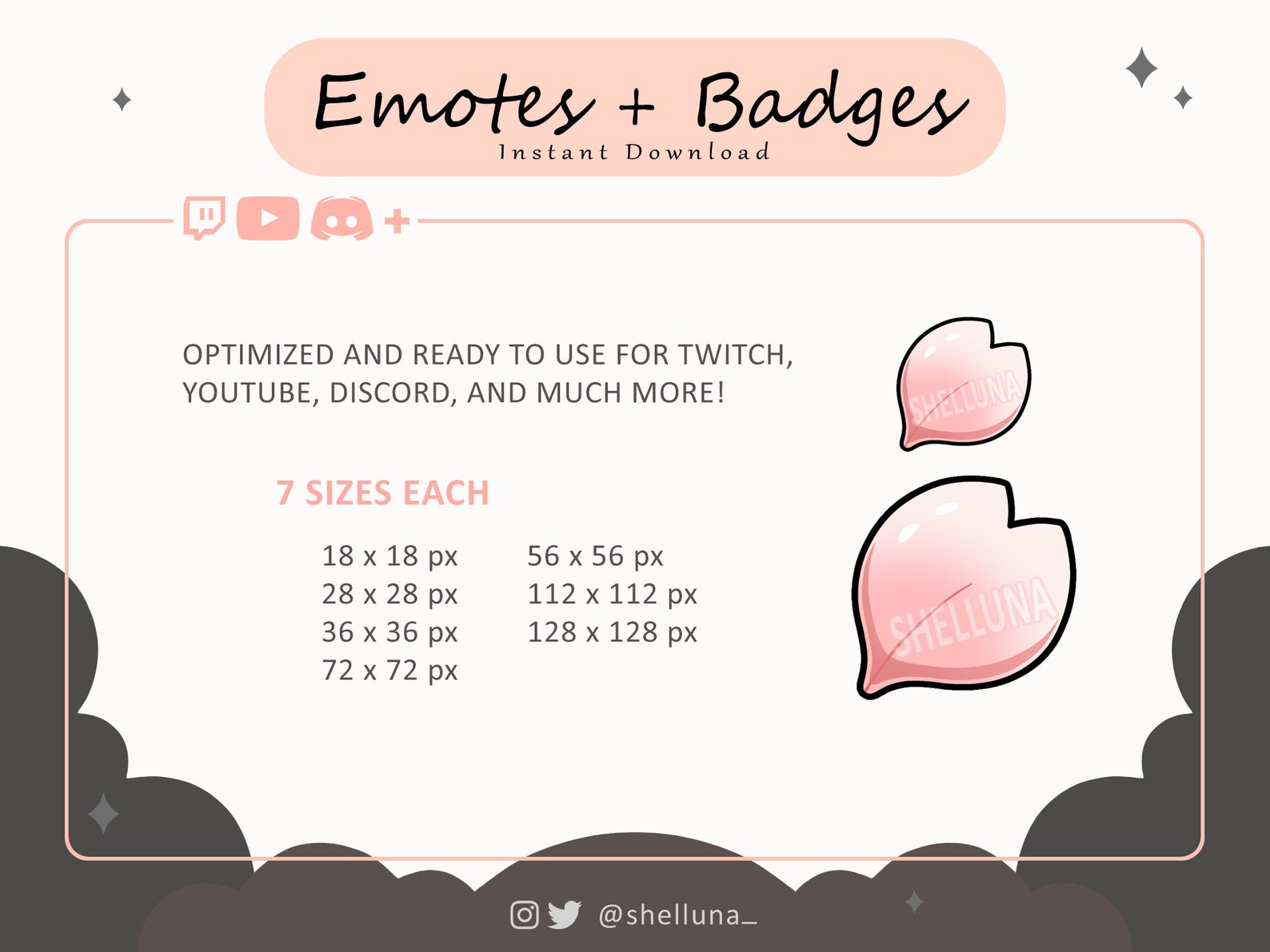 Sakura (pink) Emotes and Badges | Twitch Emotes | Twitch Badges ...