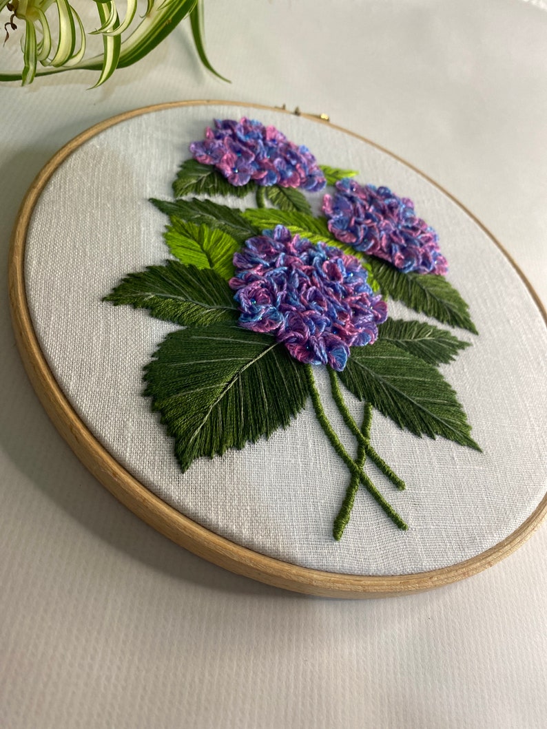 Hydrangeas,embroidery Hoop,floral Embroidery,botanical Embroidery - Etsy