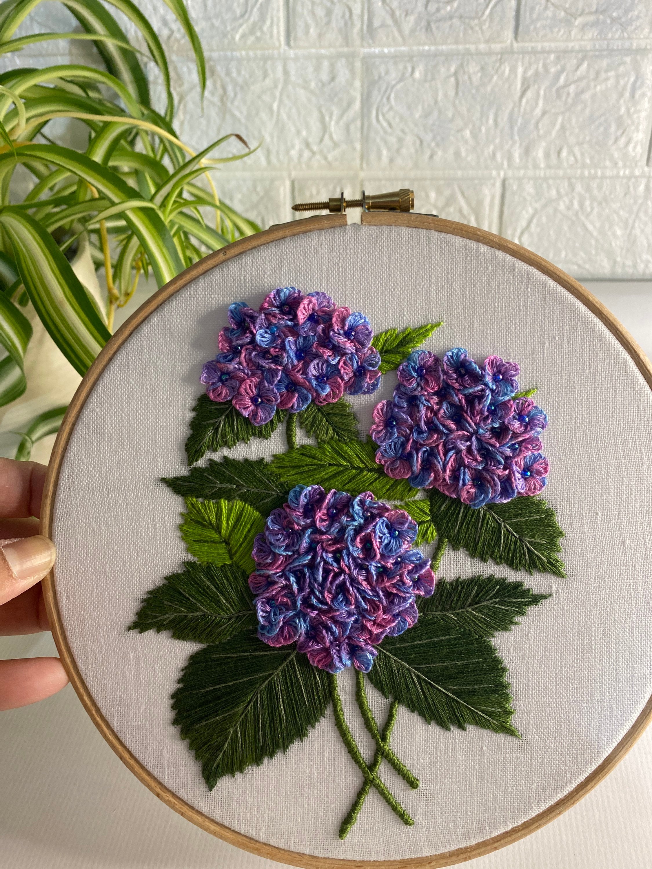 Hydrangeas,embroidery Hoop,floral Embroidery,botanical Embroidery - Etsy